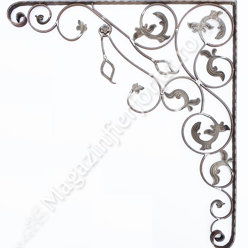 13.244 COLTAR ornamental cu model floral din fier forjat 1200x1100mm ...