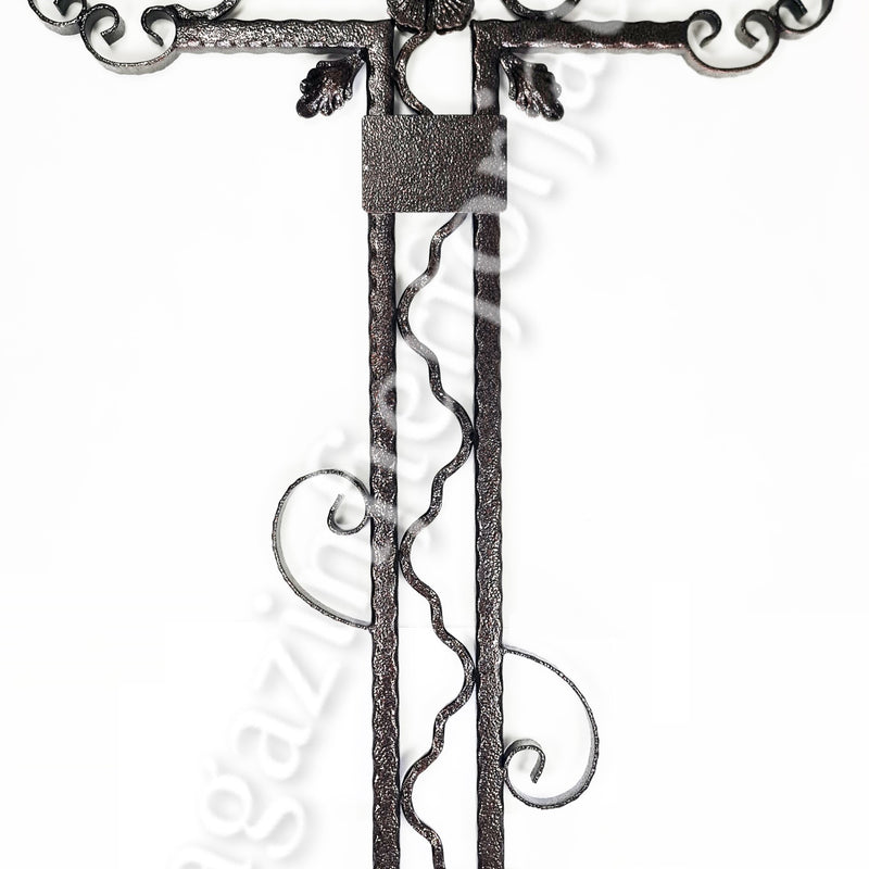 UNV92.16 CRUCE FUNERARA de mormant, cimitir din Fier Forjat H.1800mm x ...