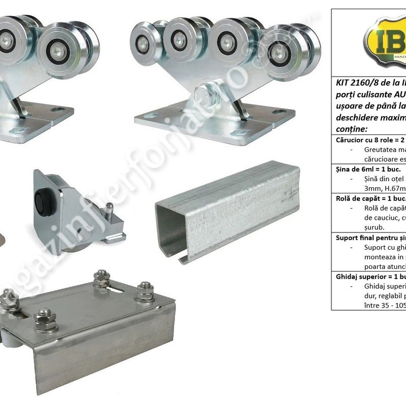 KIT poarta culisanta AUTOPORTANTA 2160/5 IBFM ITALIA, 300KG greutatea ...